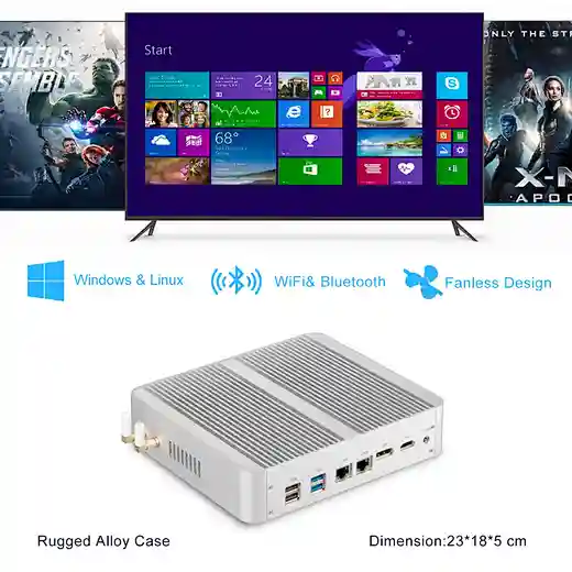 P03B dual LAN Fanless HTPC i5 7th Gen CPU Silent Mini PC